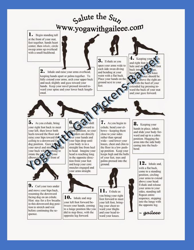 Salute to the Sun Yoga Pose Chart – Yoga / Chair Tai Chi with Gail